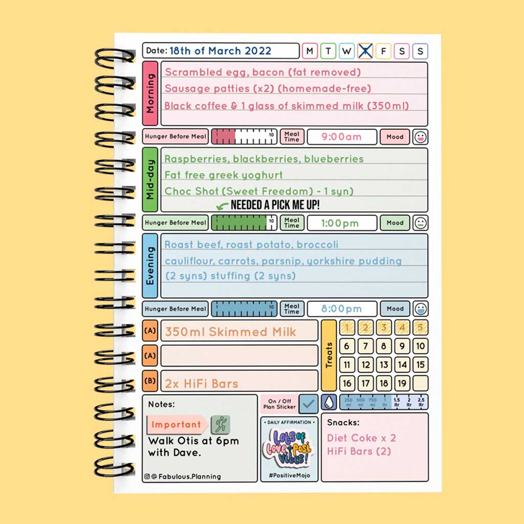 DIY Food Diary SW Compare – Fabulous Planning
