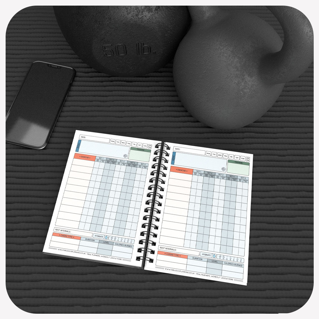 Gym Diary - Workout Log - Male Silhouette Black – Fabulous Planning