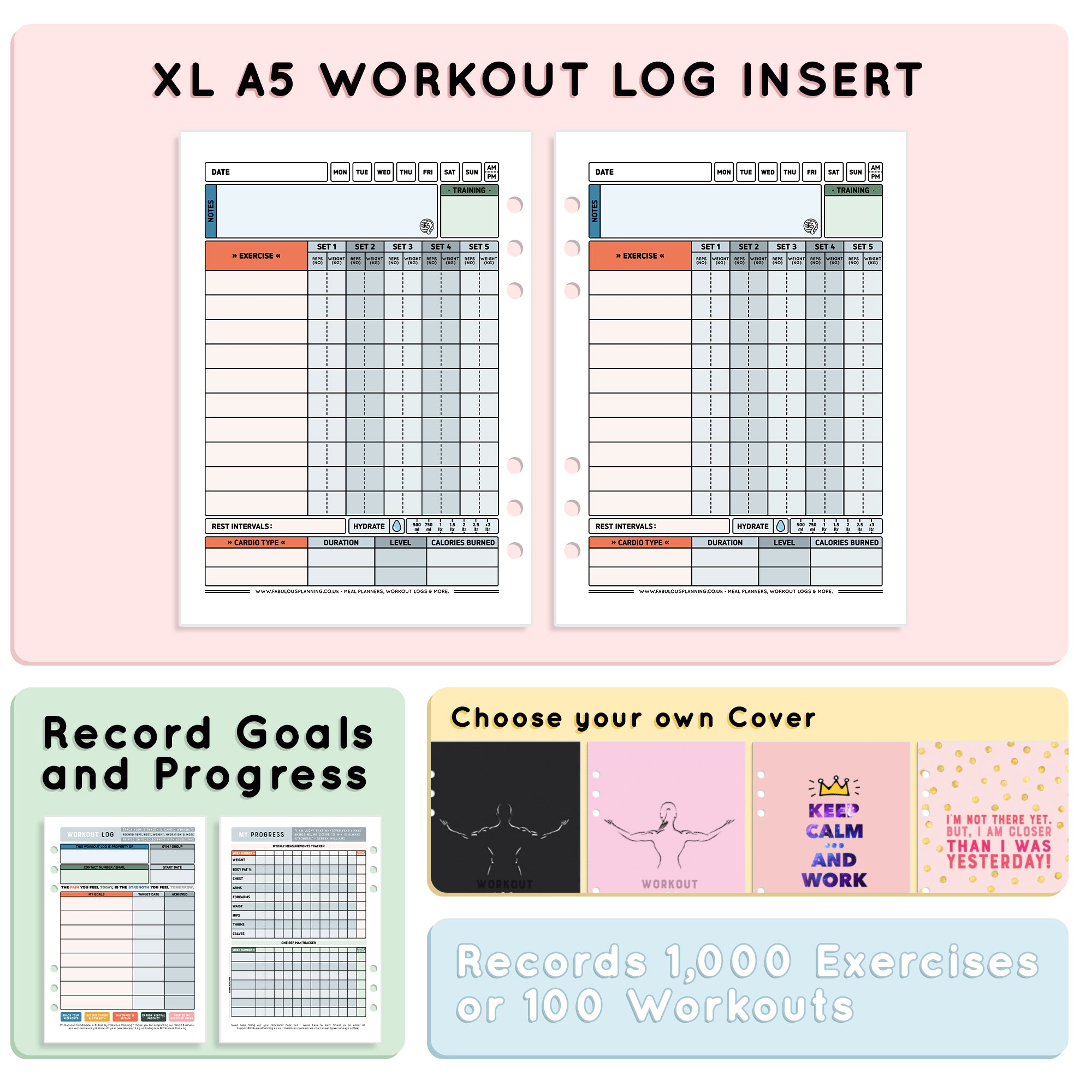 A5 - Workout Log - Organiser Insert – Fabulous Planning